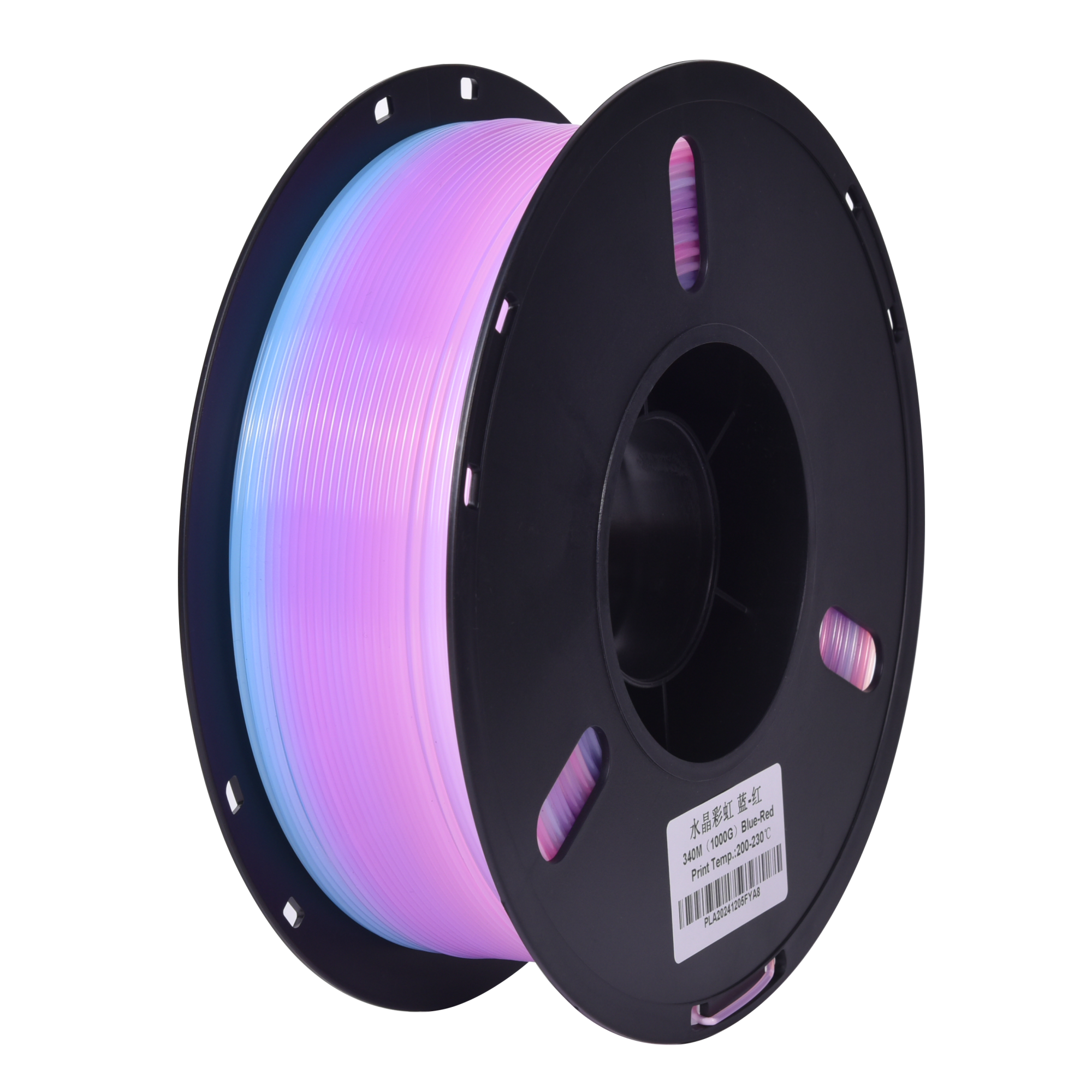 PLA Crystal Rainbow Blue-Red Filament | Translucent PLA | FilamentHub